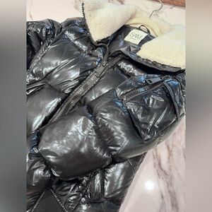 SAM. | Jackets & Coats | Sam Nikki Bomber L Shiny Caviar Nwot | Poshmark